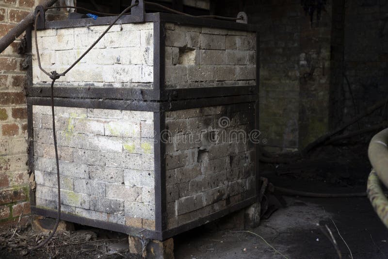 Fire bricks inside a kiln stock image. Image of ruins - 241112401