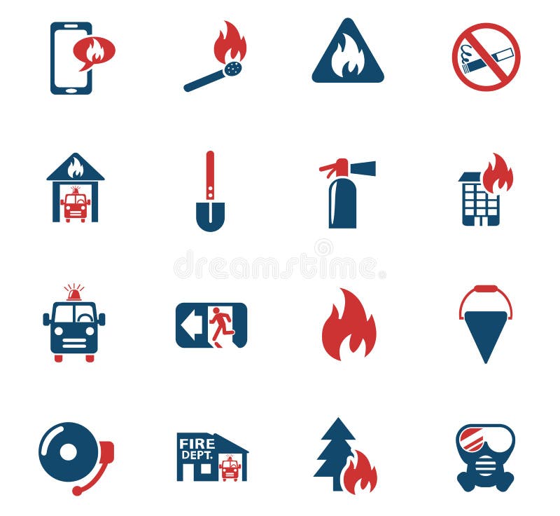 Fire brigade icon set stock vector. Illustration of logo - 88250273