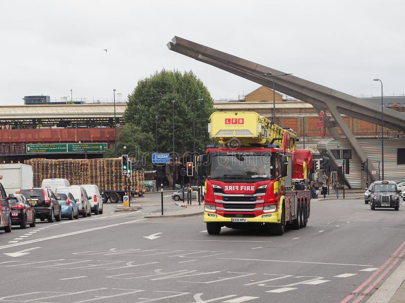 Fire Brigade Lorry in London Editorial Stock Photo - Image of brigade ...