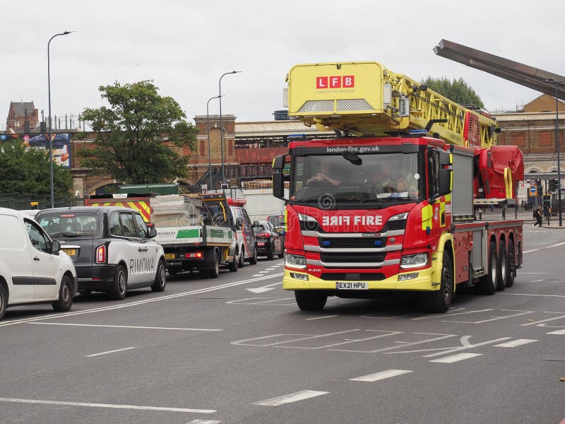 Fire Brigade Lorry in London Editorial Stock Photo - Image of brigade ...