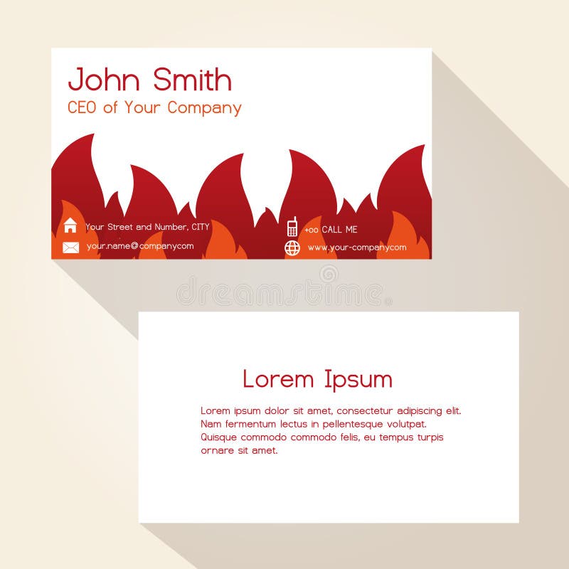 Fire Brigade Theme Business Card Design Eps10 Stock Vector ...