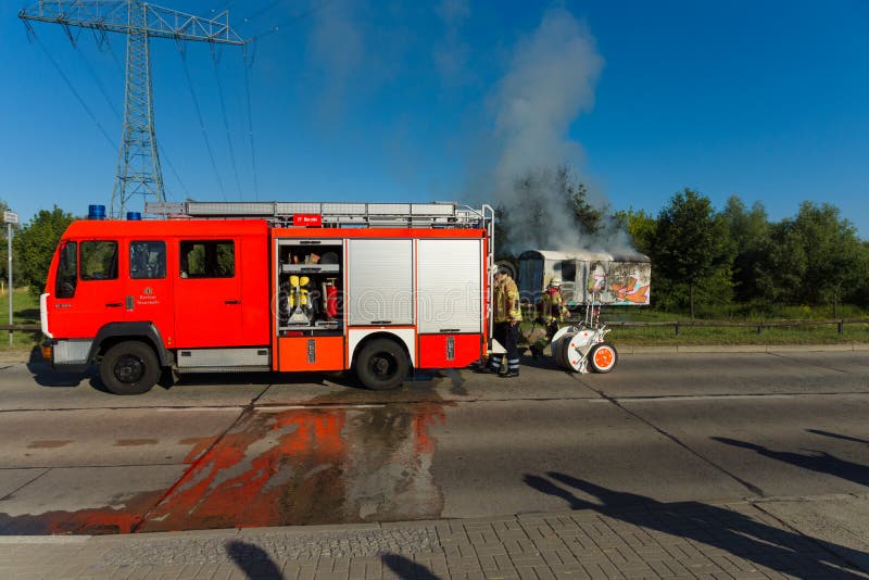 Fire brigade at work. editorial photo. Image of rescuer - 81695141