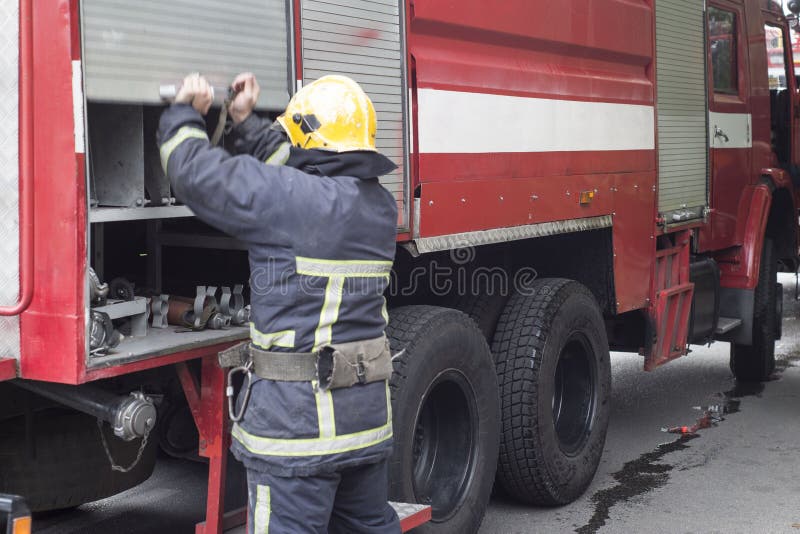 The Fire Brigade Works at a Source of Ignition in a Residential ...