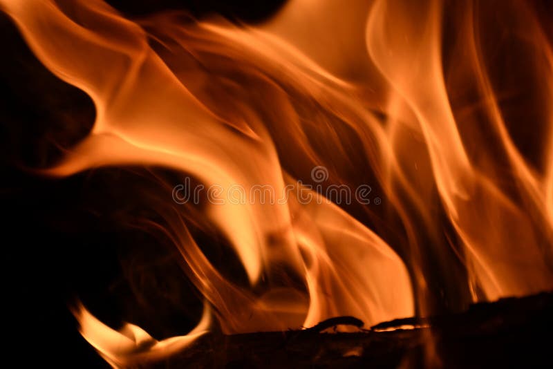 The Fire. Bright Orange Flames Stock Image - Image of flame, black ...