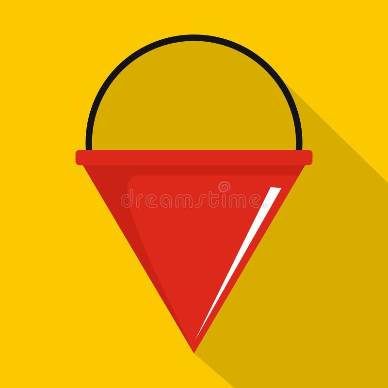 Fire Bucket Icon, Flat Style Stock Vector - Illustration of bucket ...
