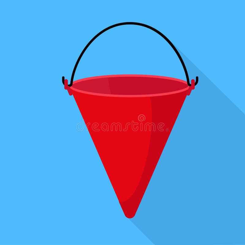 Fire Bucket Icon, Flat Style Stock Vector - Illustration of object ...
