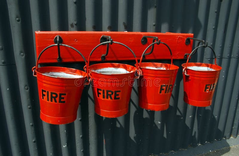 Fire Buckets stock photo. Image of steel, handles, buckets - 1016674