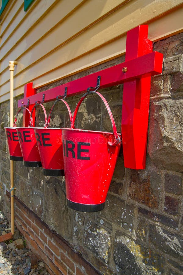 Fire Buckets at SIgnal Box, Instow, Devon Stock Image - Image of ...