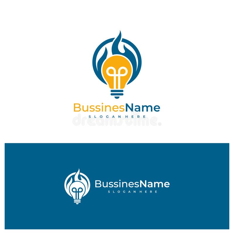 Fire Bulb Logo Vector Template. Creative Bulb Logo Design Concepts ...