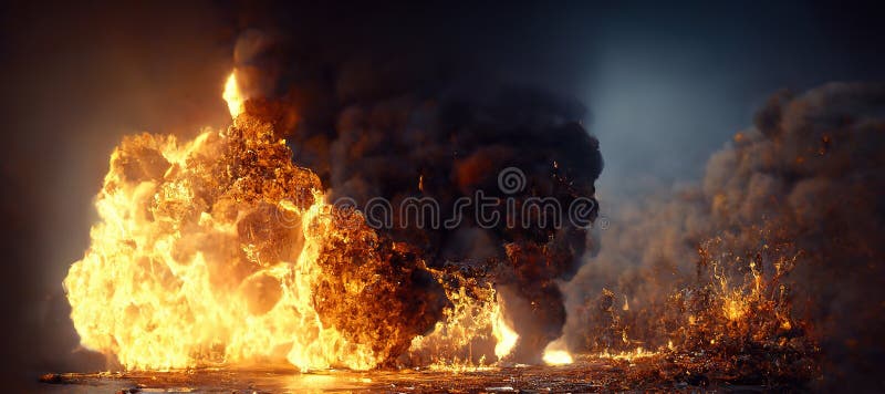 Fire Burn Flame Explosion Background Stock Illustration - Illustration ...