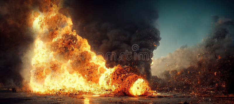 Fire Burn Flame Explosion Background Stock Illustration - Illustration ...