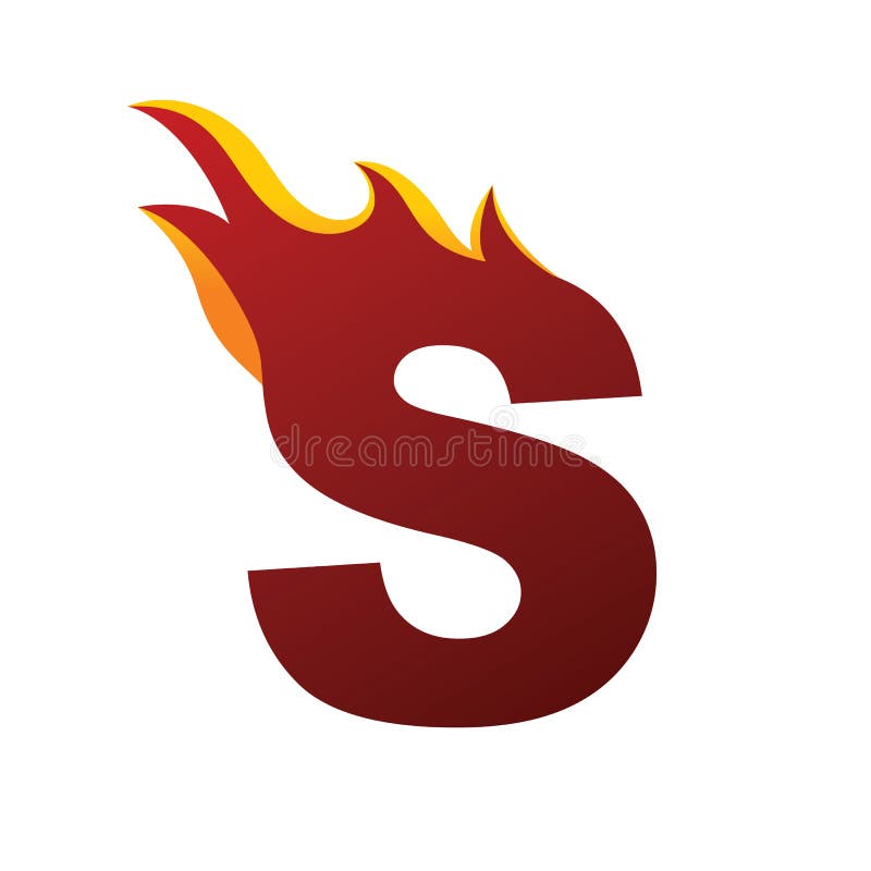 Fire Burn Initial Letter Alphabet Stock Vector - Illustration of logo ...