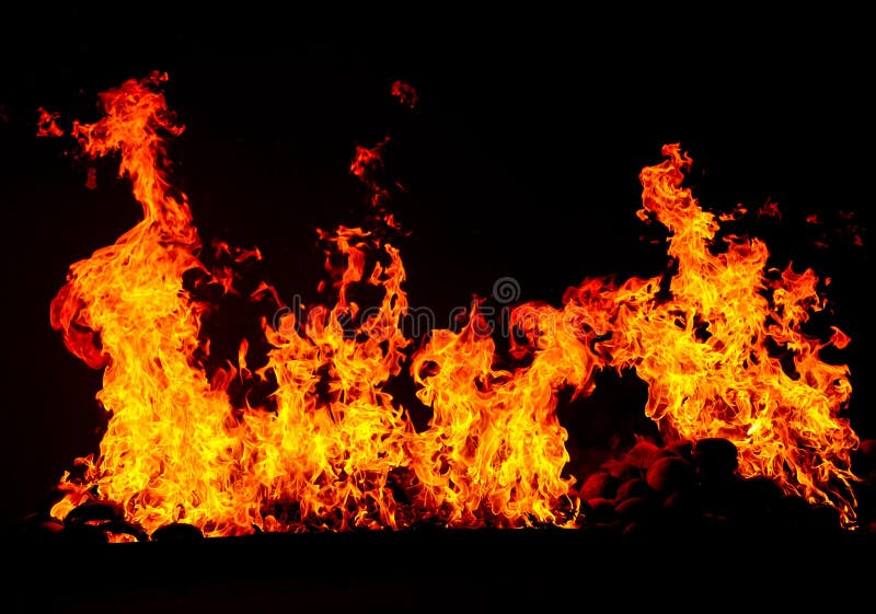 Fire Burning on Back Background Stock Photo - Image of fire, bonfire ...