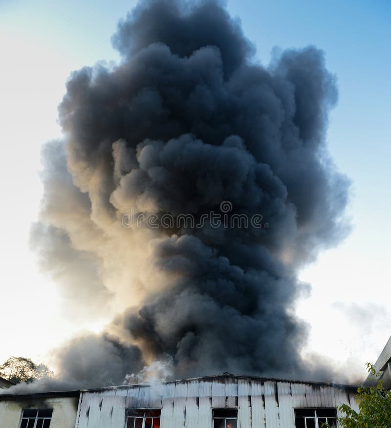 Fire Burning and Black Smoke Stock Image - Image of light, fire: 288976077
