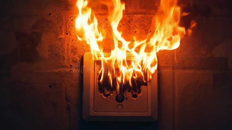 A Fire is Burning on a Brick Wall Stock Video - Video of turned ...