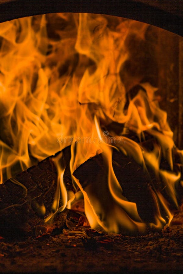 Fire Burning Bright Flame on a Black Background Closeup Stock Image ...