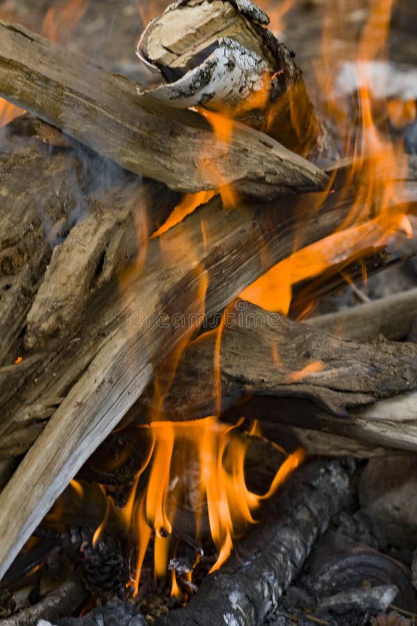 Fire Burning Bright Flame on a Dark Background Stock Image - Image of ...