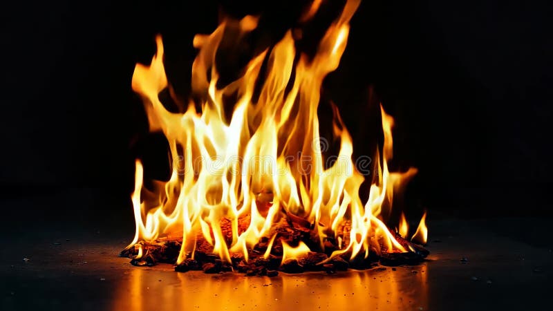 A Close Up of a Fire Burning in the Dark Stock Video - Video of ...