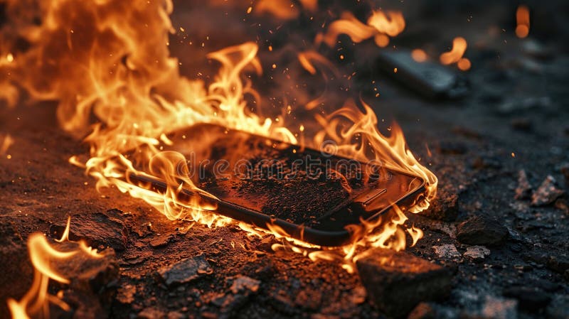 Cell phone on Fire stock photo. Image of phone, destroy - 1927714