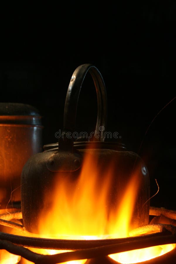 Fireplace kettle stock image. Image of stone, brick, cauldron - 53664747