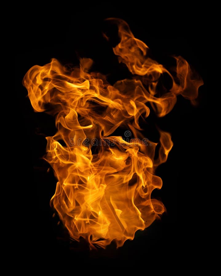 Fireball Isolated on Black, Flame Ball Stock Photo - Image of glimmer ...