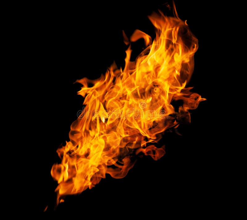 Fire and Burning Flame Isolated on Dark Background for Graphic Design ...