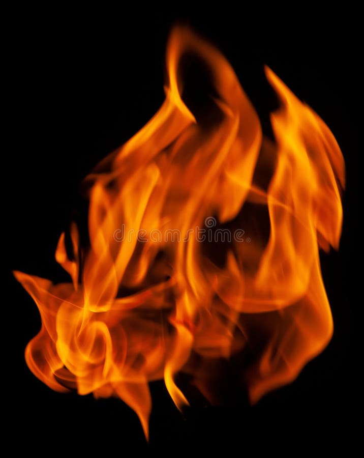 Fire And Burning Flame Isolated On Dark Background For Graphic Design ...