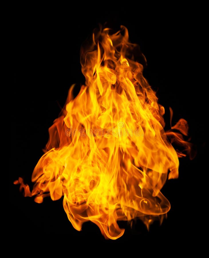 Fire and Burning Flame Isolated on Dark Background for Graphic Design ...