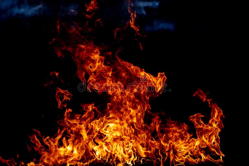 The Fire, Burning Flame. Large Burning Flaming Fire. Stock Photo ...