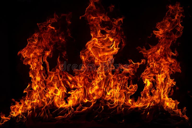 The Fire, Burning Flame. Large Burning Flaming Fire. Stock Photo ...