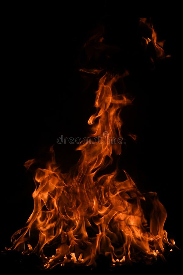 The Fire, Burning Flame. Large Burning Flaming Fire. Stock Photo ...
