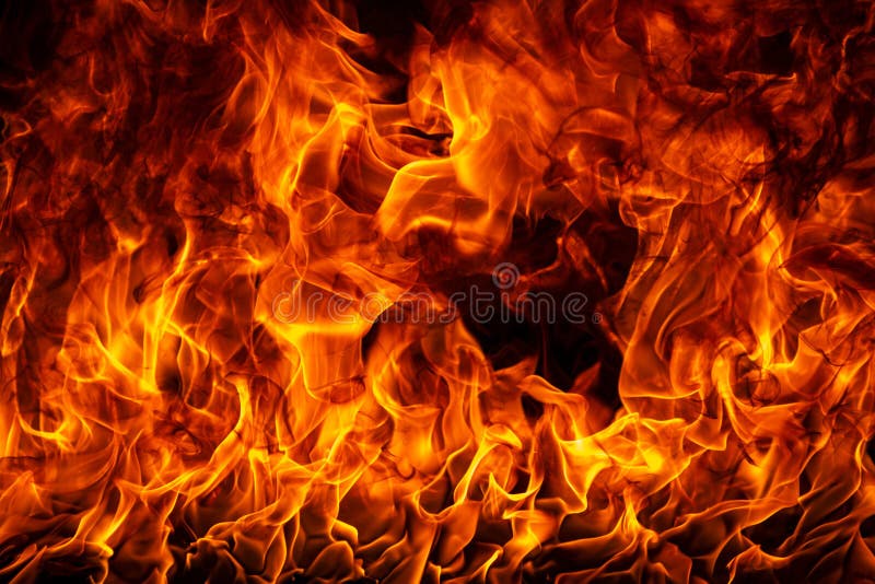 The Fire, Burning Flame. Large Burning Flaming Fire. Stock Photo ...