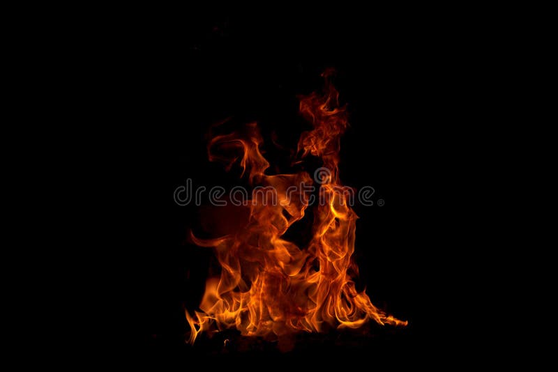 The Fire, Burning Flame. Large Burning Flaming Fire. Stock Photo ...