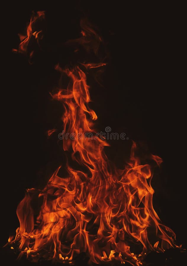 The Fire, Burning Flame. Large Burning Flaming Fire. Stock Image ...