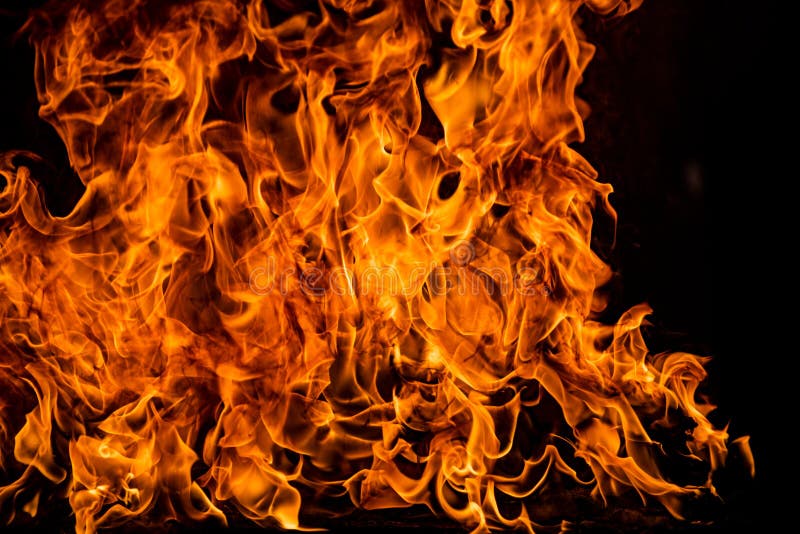 The Fire, Burning Flame. Large Burning Flaming Fire. Stock Image ...