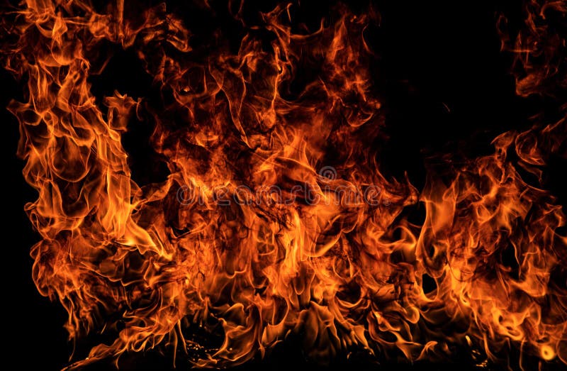 The Fire, Burning Flame. Large Burning Flaming Fire. Stock Photo ...