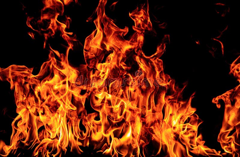 The Fire, Burning Flame. Large Burning Flaming Fire. Stock Photo ...