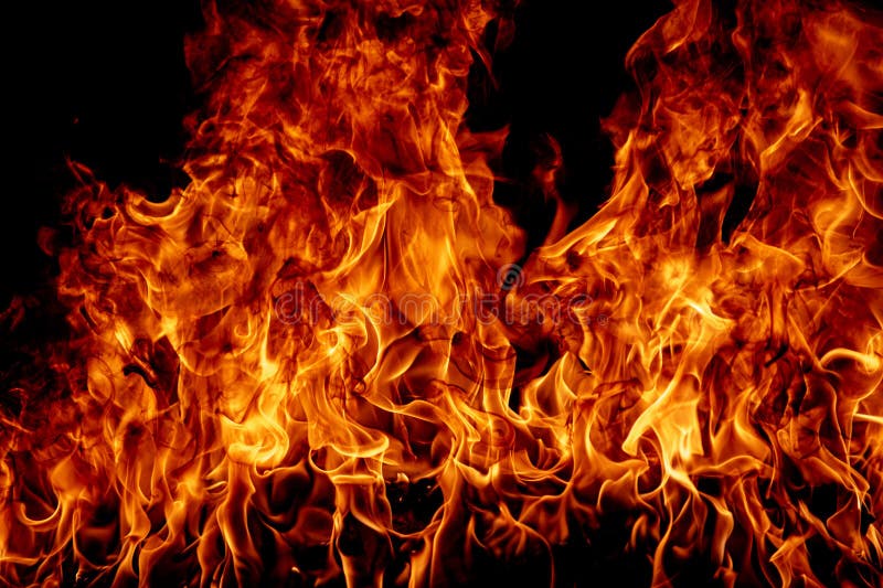 The Fire, Burning Flame. Large Burning Flaming Fire. Stock Image ...