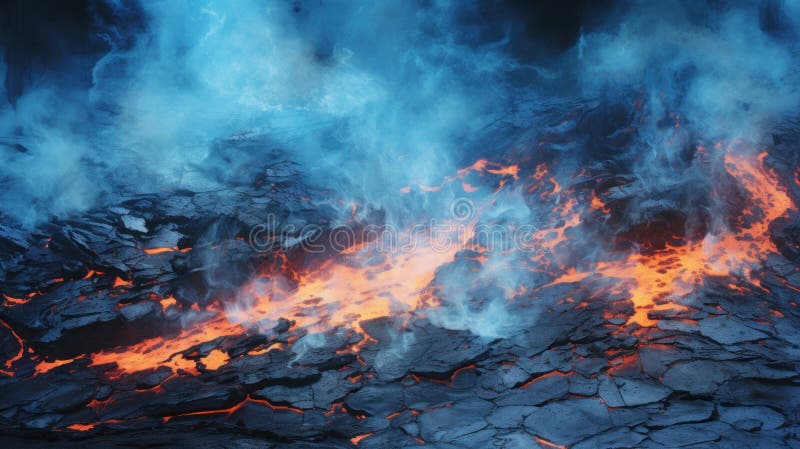 A Fire is Burning on the Ground with a Lot of Rocks, AI Stock Image ...