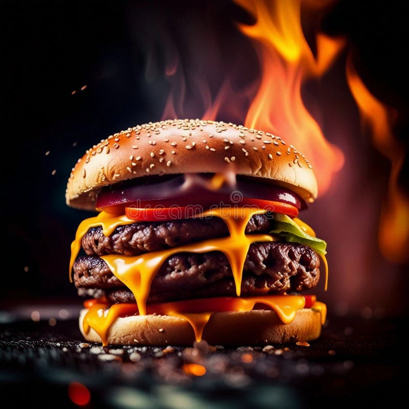 Burger Background is Isolated on a White Background. Stock Illustration ...