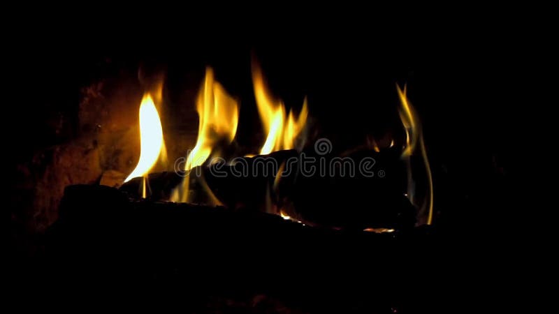 Fire Burning Inside a Fireplace Stock Footage - Video of warm, fire ...