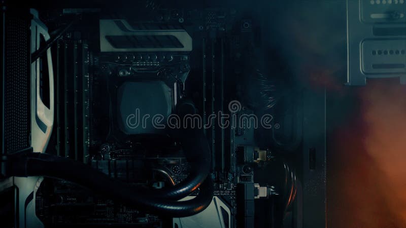 Fire Starts Inside Computer Burning Wires Stock Video - Video of fire ...