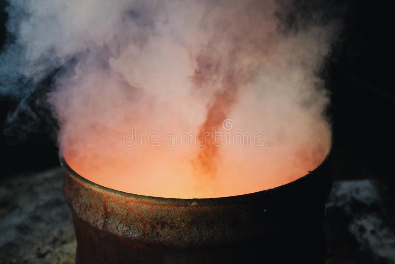 Fire Burning Inside a Metal Barrel Stock Image - Image of pollution ...