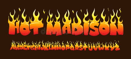 Fire Burning Letters Set. Latin Alphabet Stock Vector - Illustration of ...