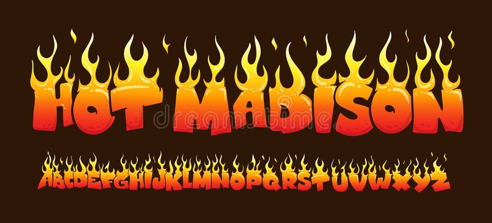 Fire Burning Letters Set. Latin Alphabet Stock Vector - Illustration of ...