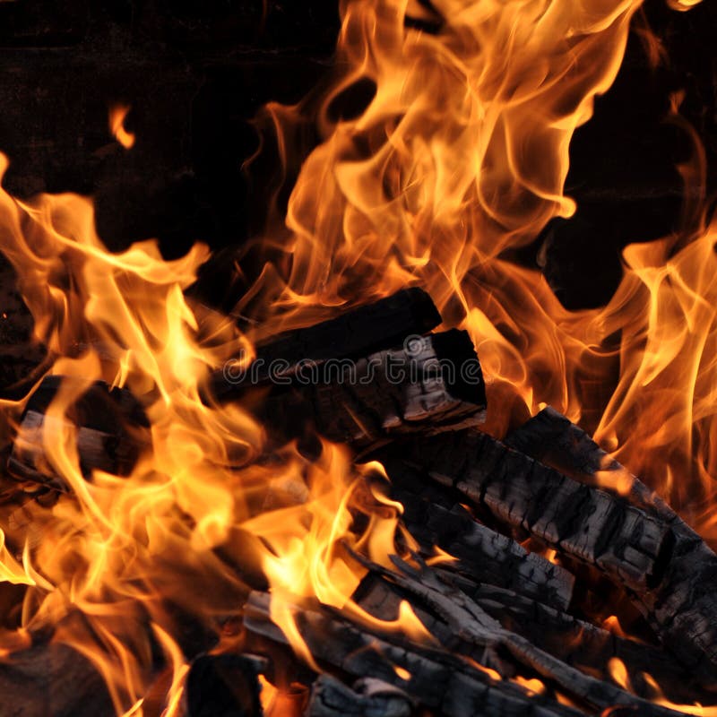 Burning log and fire stock image. Image of closeup, abstract - 109158455
