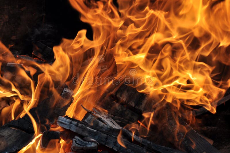 Burning log and fire stock image. Image of closeup, abstract - 109158455