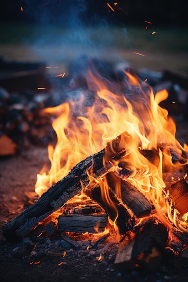 A Fire Burning in the Middle of a Field. Suitable for Depicting Nature ...