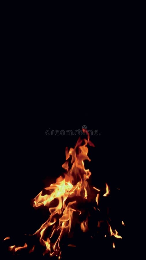 The Fire Burning at Night Looks Beautiful Stock Image - Image of fire ...