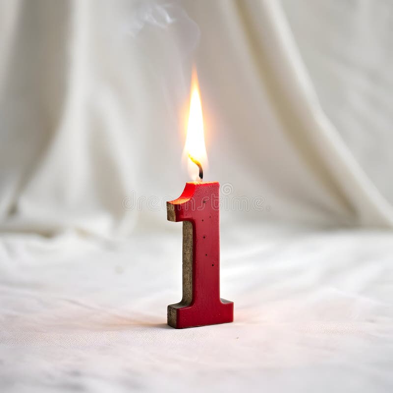 Fire Burning Number 1 Isolated on White Background Stock Illustration ...